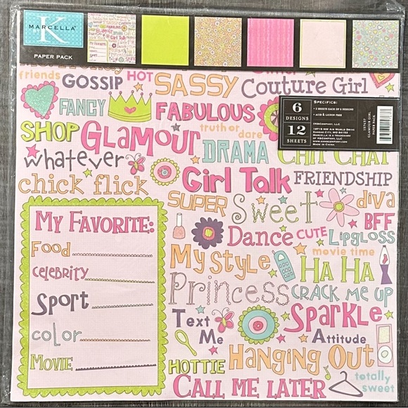 Office | New Glamour Girl Scrapbooking Paper Pack | Poshmark